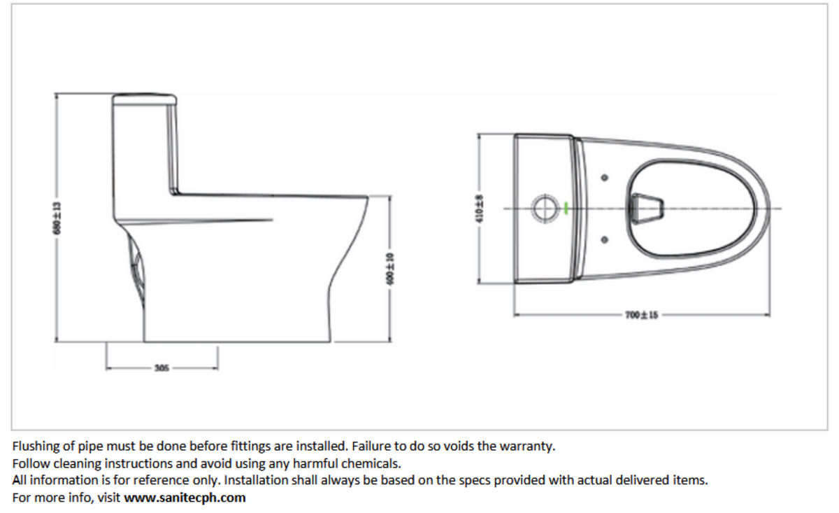 JOMOO One Piece Toilet 680 x 410 x 700mm 11160-2-5/31K-I011 – Sanitec Import Ventures