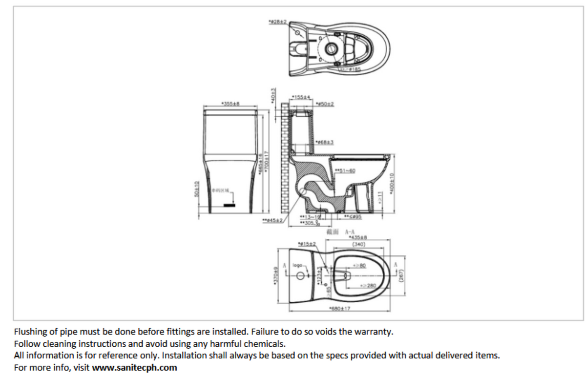 JOMOO One Piece Toilet 11608-2-1/31K-1 – Sanitec Import Ventures