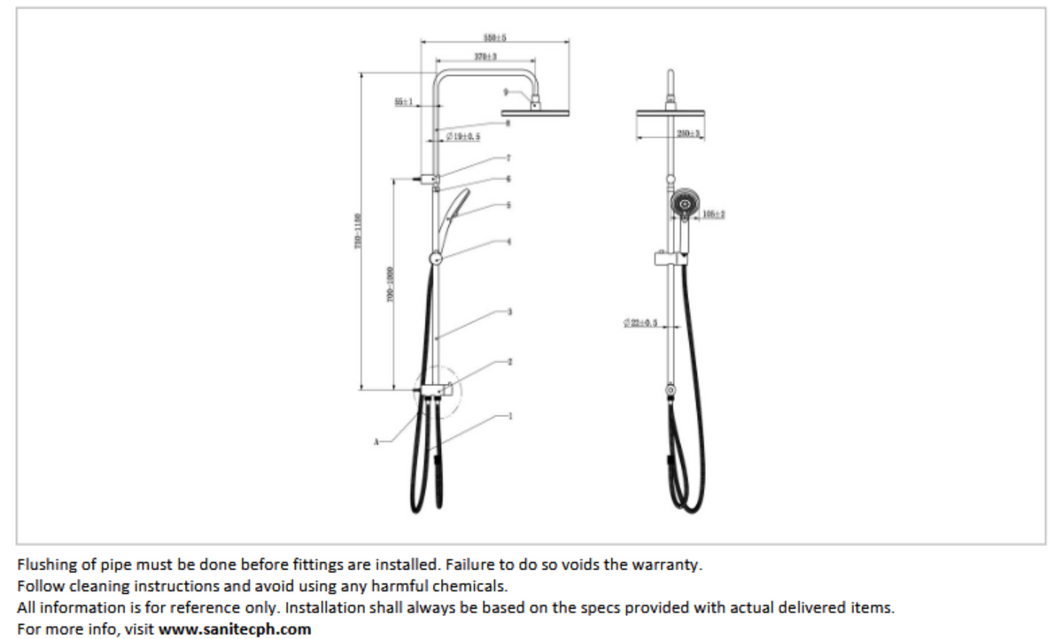 JOMOO shower system connect type 36313-015/1B-I011 – Sanitec Import Ventures