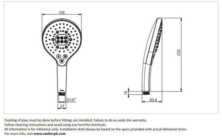 Kohler Taut Handshower Rainduet 3.0 Black K24717T-BL – Sanitec Import ...