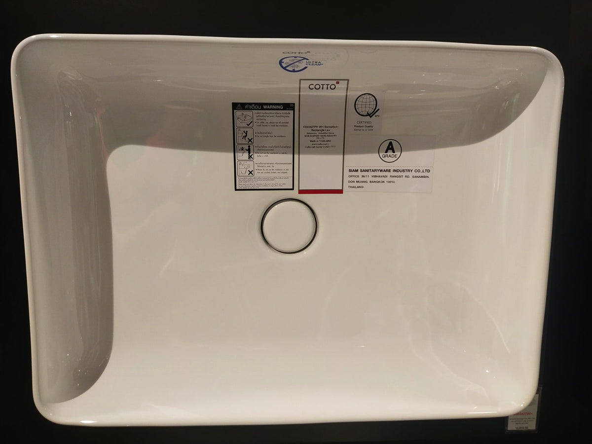Cotto Sensation Rectangle Basin White C003427 – Sanitec Import Ventures