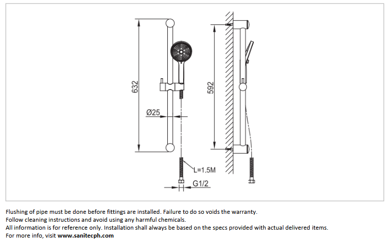 CAE Hand Shower Bar Set H8.7669C – Sanitec Import Ventures