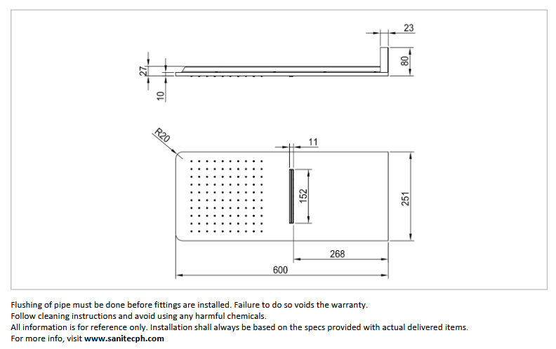 CAE overhead shower with flood spout 53.132801 – Sanitec Import Ventures