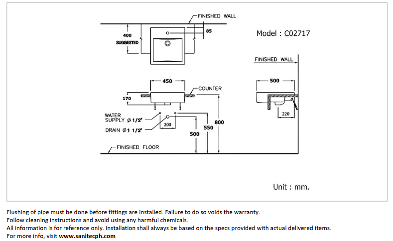 Cotto Parvis Semi-recessed Washbasin C02717 – Sanitec Import Ventures