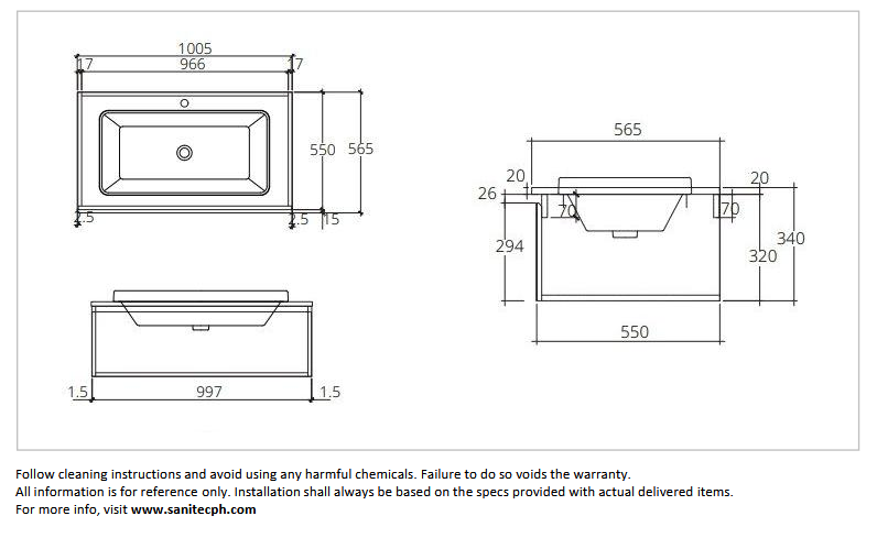 Cotto Wall hung drawer cabinet for C001017 V00121 – Sanitec Import Ventures