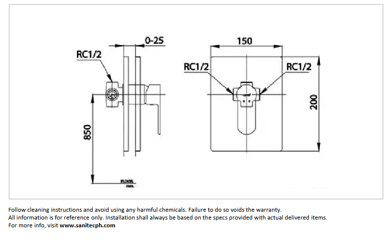 Cotto Waltz lever handle concealed mixer CT2403A – Sanitec Import Ventures
