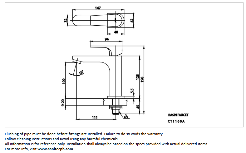 Cotto Luke single lever basin faucet CT1160AN – Sanitec Import Ventures