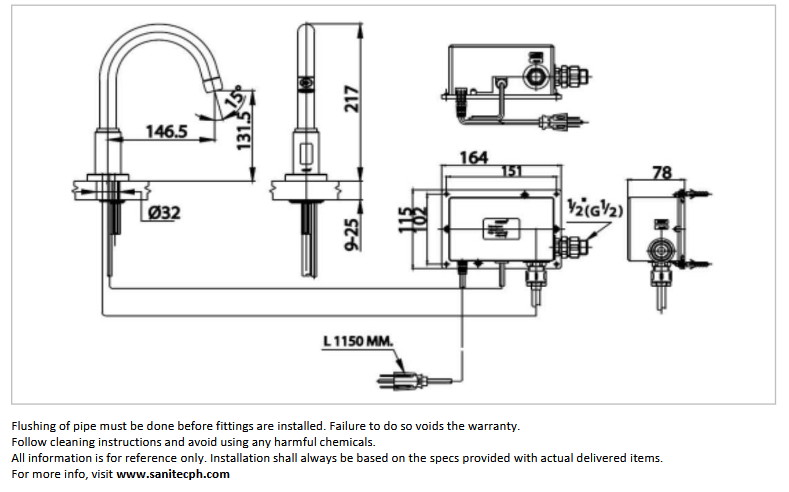 Cotto Automatic basin faucet (electric) CT5703AC – Sanitec Import Ventures