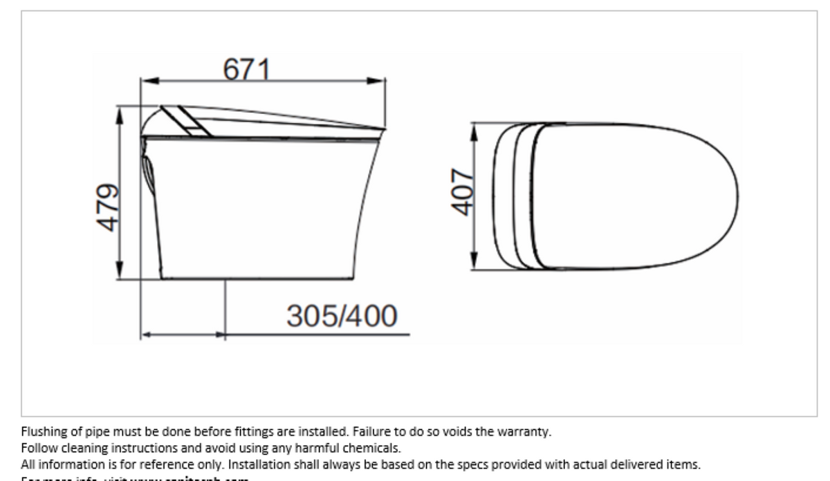 JOMOO smart toilet 671x407x479mm w/cistern ZD7240-SA-IDO305 – Sanitec ...