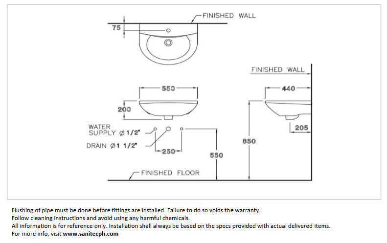 Cotto Wendy Washbasin C014 – Sanitec Import Ventures