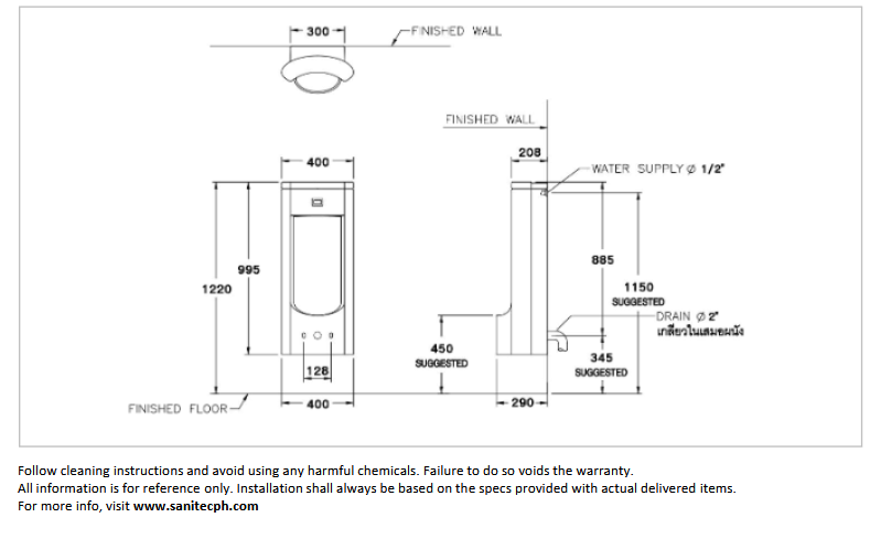 Cotto Waterford Urinal Sensor DC C31507 – Sanitec Import Ventures
