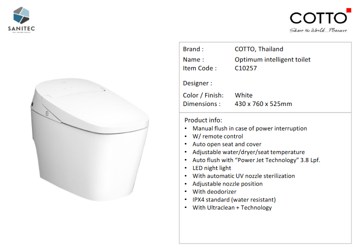Cotto Optimum E-RX 4.8L STH C10257 – Sanitec Import Ventures